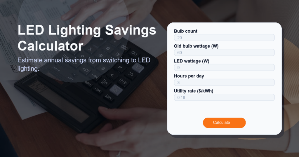 LED Lighting Savings Calculator - CleanEnergyBusinessCouncil.com