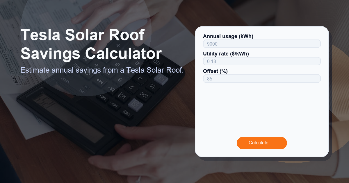 Tesla Solar Roof Savings Calculator - CleanEnergyBusinessCouncil.com